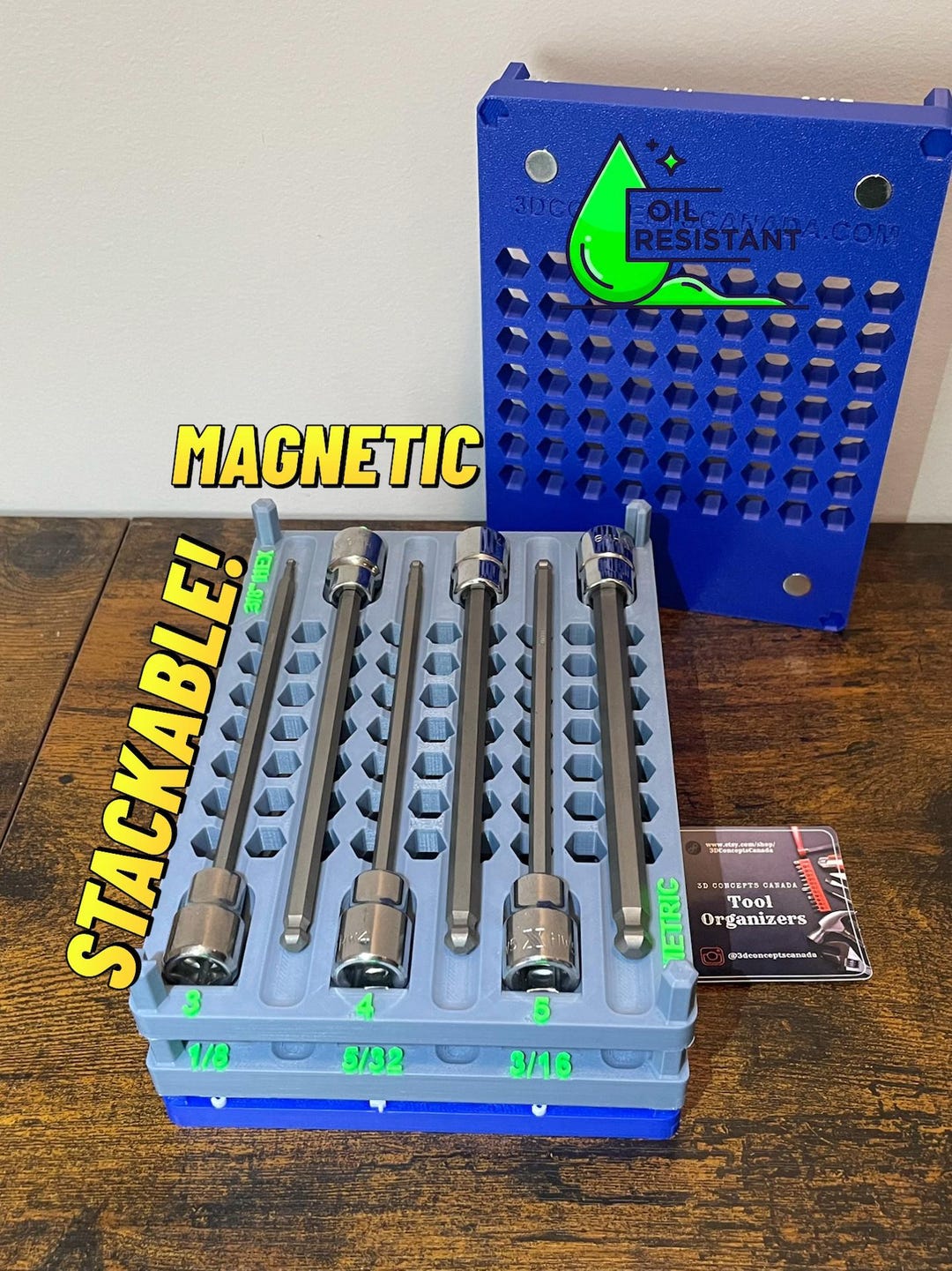 Stackable Magnetic Long Hex Bit Socket Organizer - Etsy