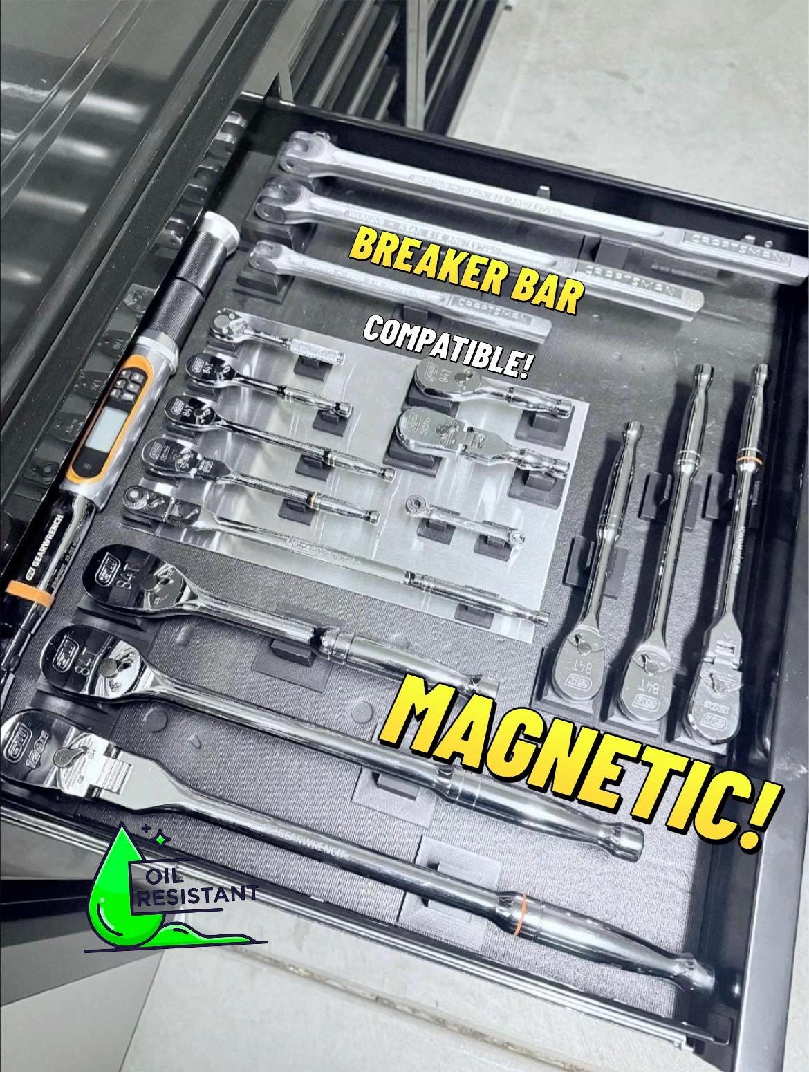Magnetic Universal Tool Holder for Ratchets/ Breaker Bars, Organize ...