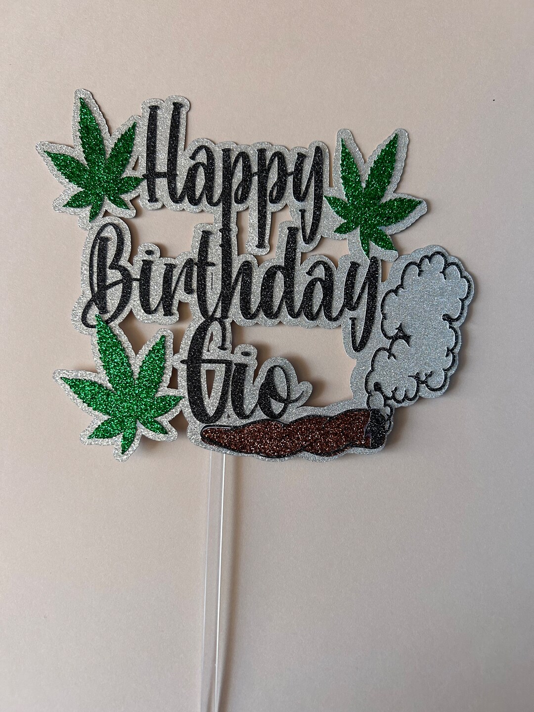 Happy Birthday Weed Cake Topper - Etsy