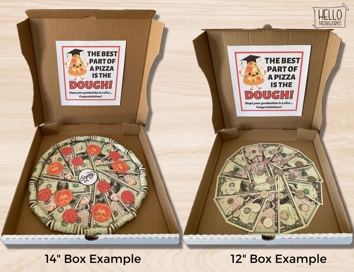 Graduation Money Gift Printable Money Pizza Sign Money Gift - Etsy
