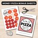 Birthday Money Gift, Printable Money Pizza Sign, Birthday Dough Sign ...