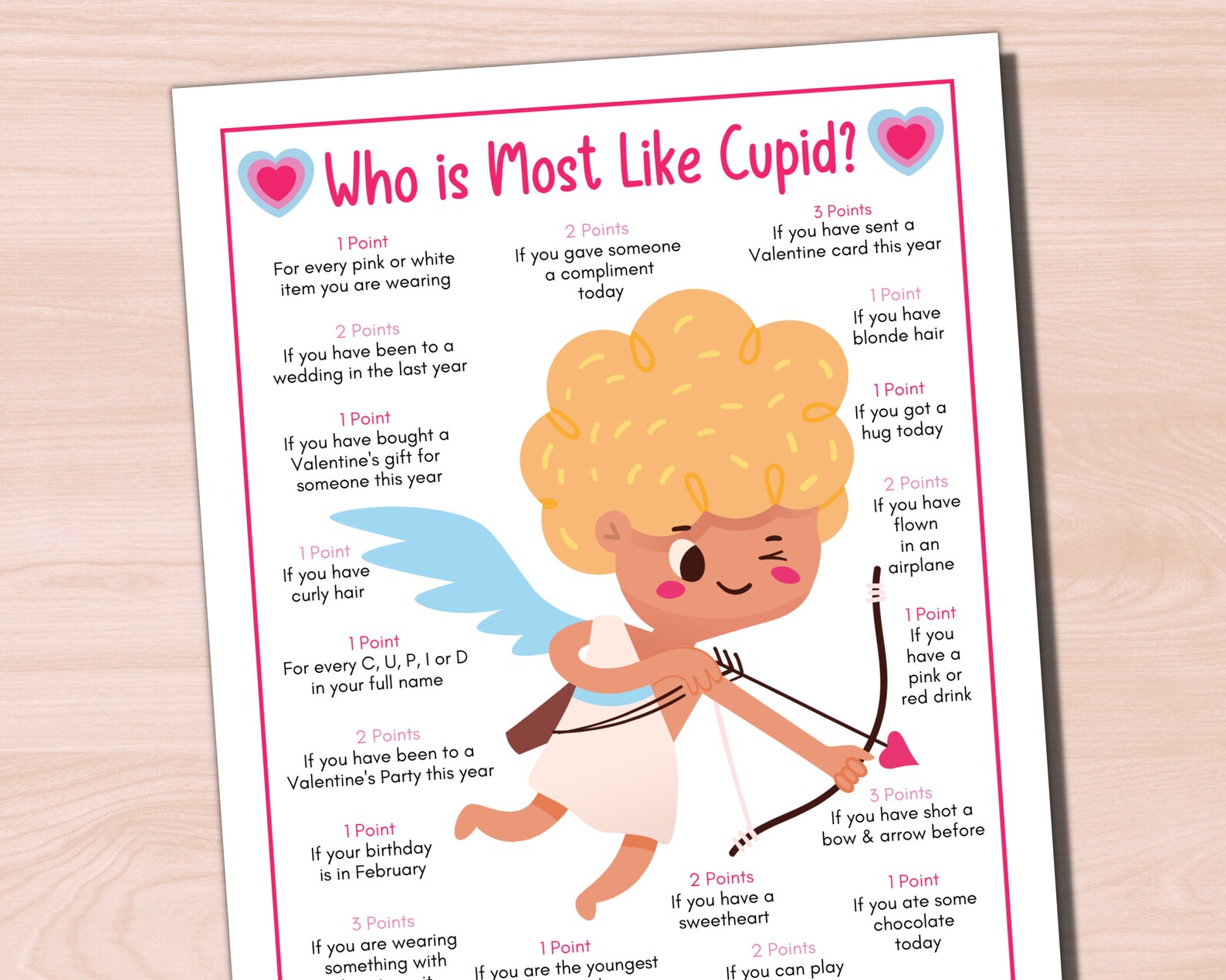 Who is Most Like Cupid Game, Valentine's Day Party Game, Galentine's ...
