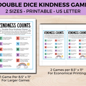 Kindness Counts Double Dice Kindness Game, World Kindness Day, Pink ...
