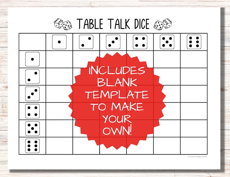 Valentine's Table Talk Dice Game Conversation Starter - Etsy
