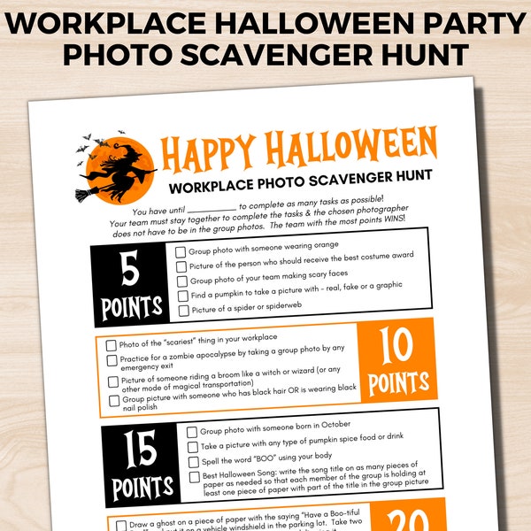 Office Halloween Scavenger Hunt - Etsy