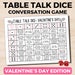 Valentine's Table Talk Dice Game, Conversation Starter Game, Galentine ...