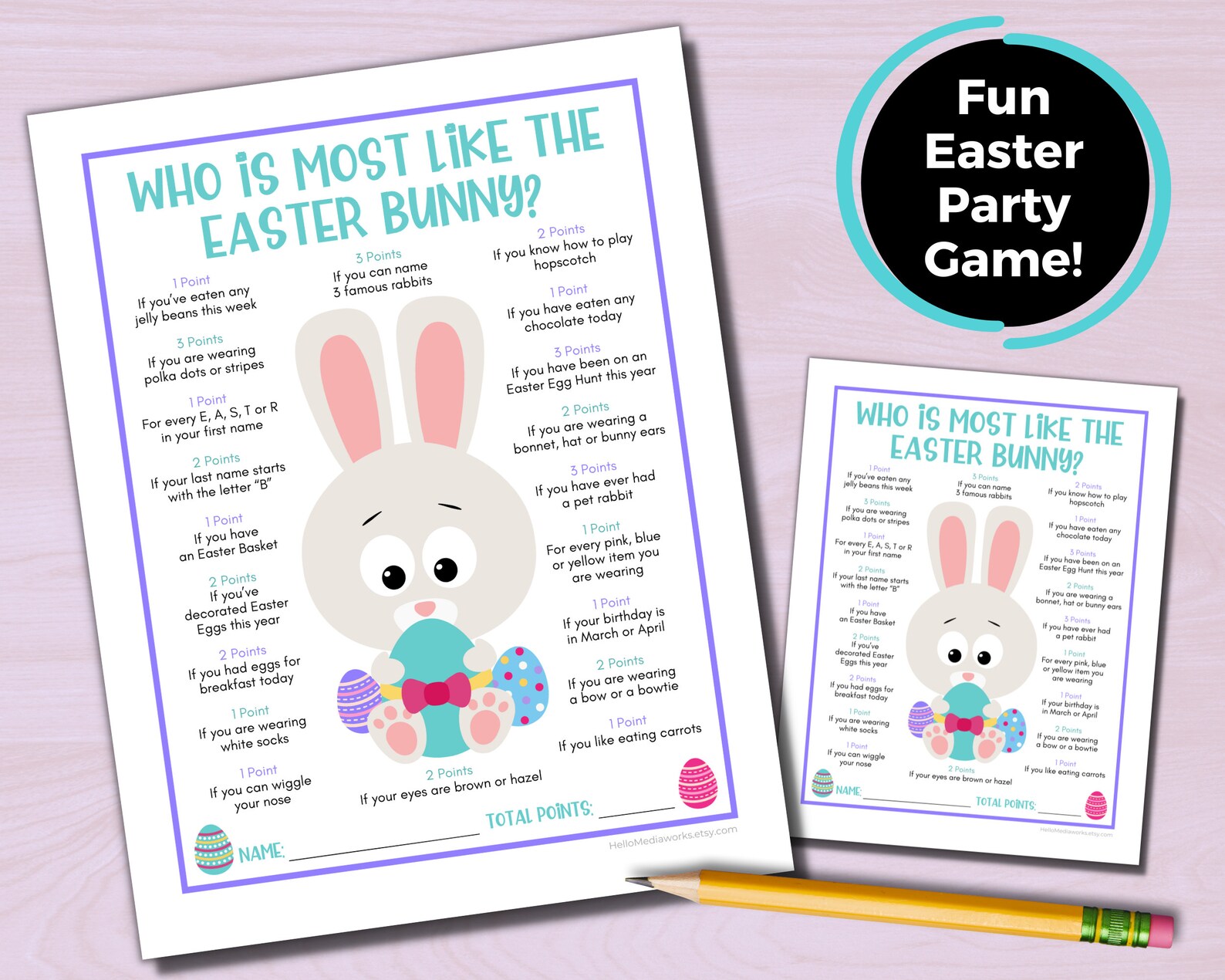 Who is Most Like the Easter Bunny Game, Easter Egg Hunt Party Game ...