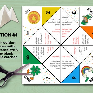 St. Patrick's Day Cootie Catcher Bundle, St. Patrick's Joke Tellers, St ...