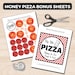 Christmas Money Gift, Printable Money Pizza Sign, Christmas Money Pizza ...