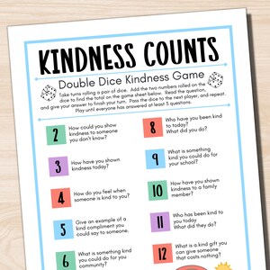 Kindness Counts Double Dice Kindness Game, World Kindness Day, Pink ...