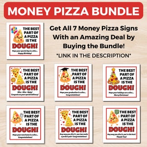 Graduation Money Gift, Printable Money Pizza Sign, Money Gift Ideas ...