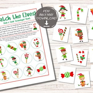 Christmas Elf Scavenger Hunt Game Catch the Elves Hide and - Etsy
