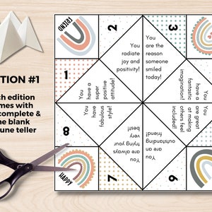 Kind Compliments Fortune Teller Bundle, Cootie Catchers, World Kindness ...