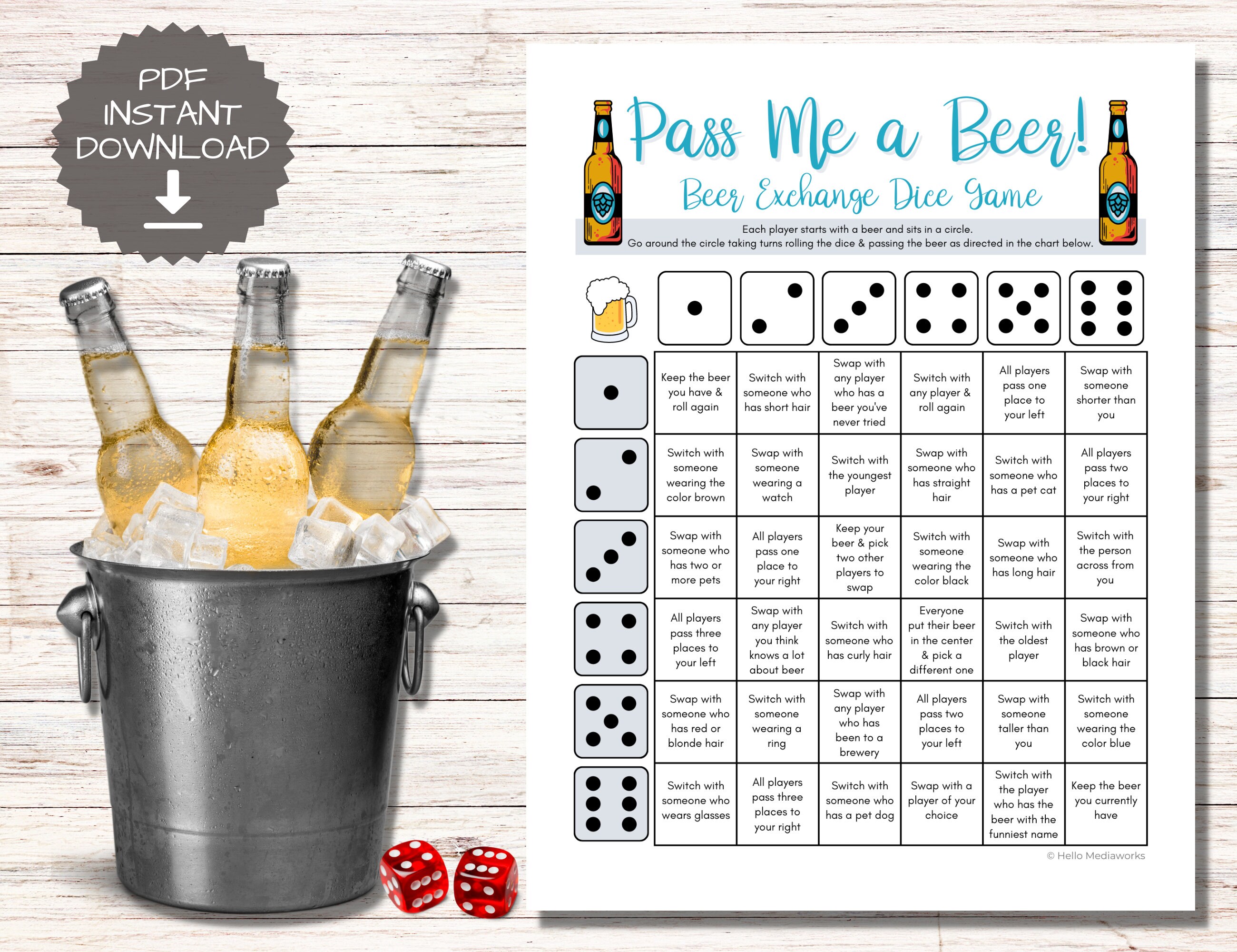 Pass Me a Beer Beer Exchange Dice Game Alcohol Exchange - Etsy