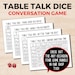 Valentine's Table Talk Dice Game, Conversation Starter Game, Galentine ...