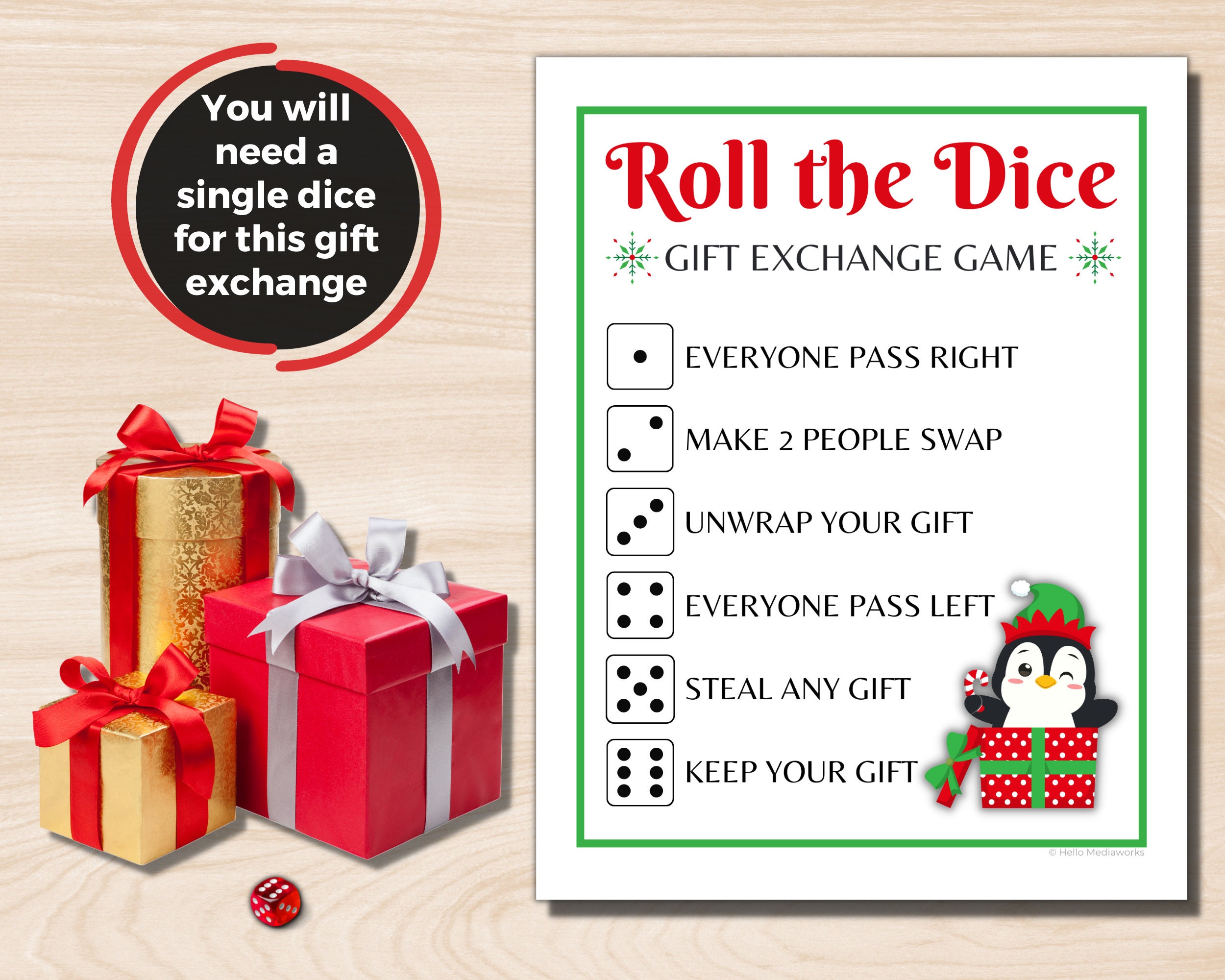 Roll the Dice Gift Exchange Game Holiday Gift Exchange Dice - Etsy Canada