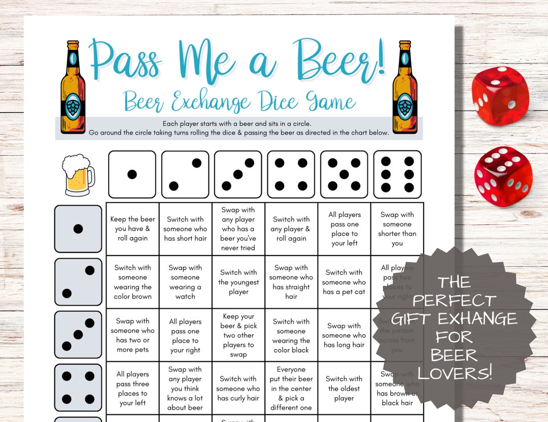 Pass Me a Beer Beer Exchange Dice Game Alcohol Exchange - Etsy