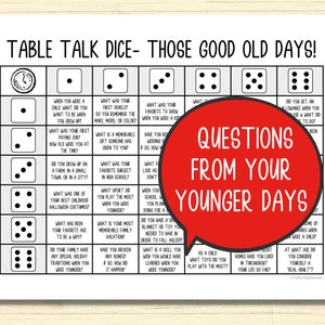 Table Talk Dice Conversation Starter Game Simple Icebreaker - Etsy