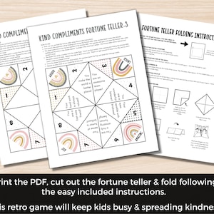 Kind Compliments Fortune Teller Bundle, Cootie Catchers, World Kindness ...