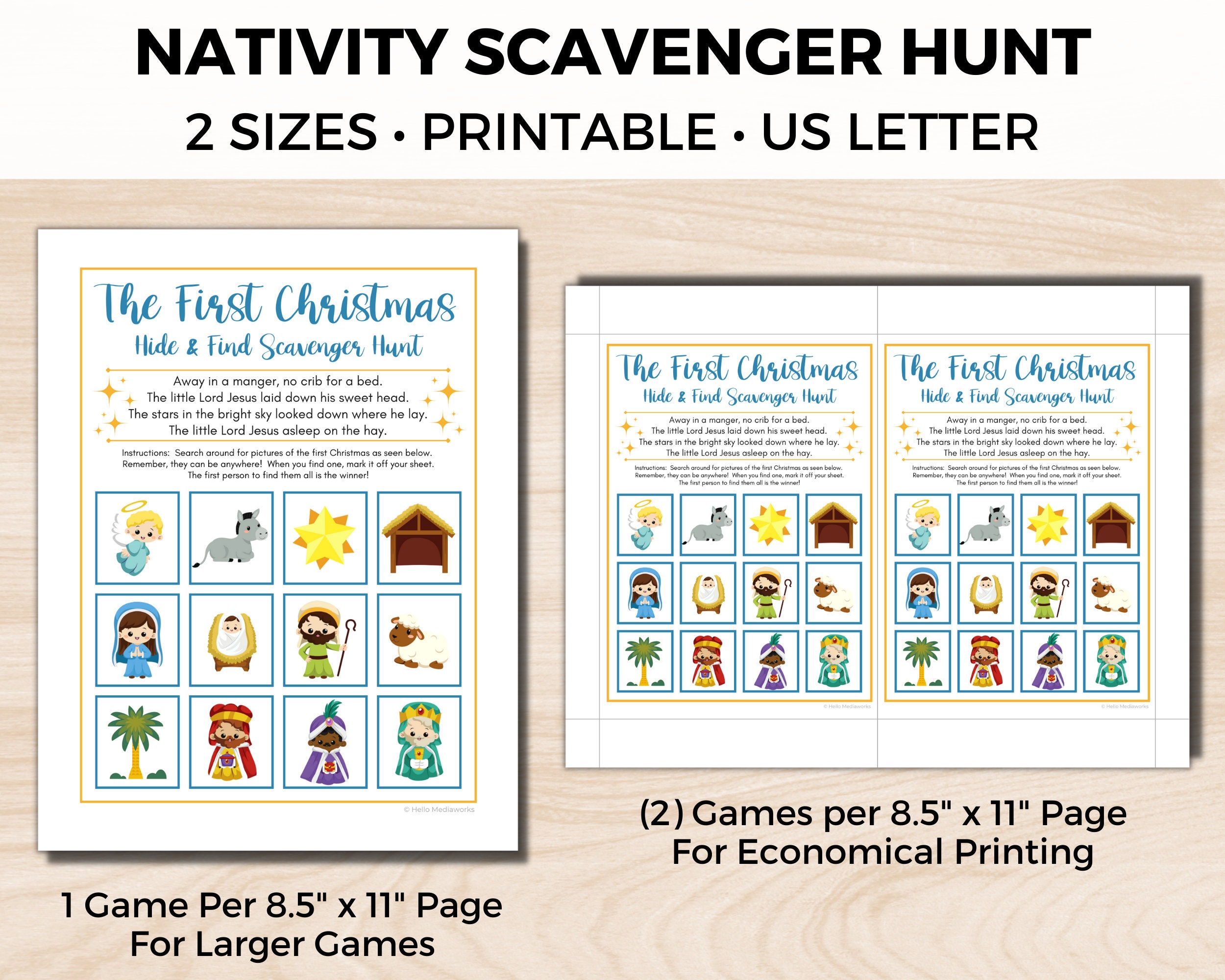 Christmas Nativity Scavenger Hunt Game, the First Christmas Hide and ...