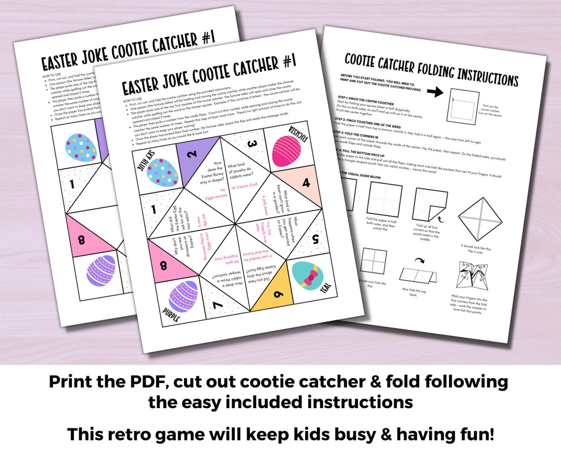 Easter Cootie Catcher Bundle, Easter Joke Tellers, Easter Fortune ...