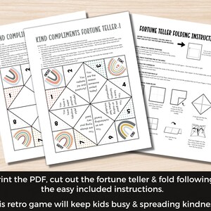 Kind Compliments Fortune Teller Bundle, Cootie Catchers, World Kindness ...