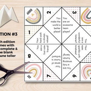 Kind Compliments Fortune Teller Bundle, Cootie Catchers, World Kindness ...