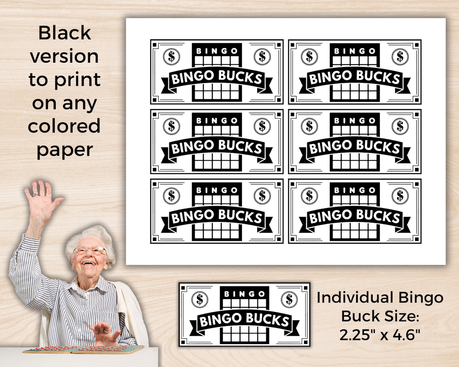 Printable Bingo Bucks, Bingo Winner Prize, Bingo Store Money, Bingo ...