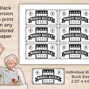 Printable Bingo Bucks, Bingo Winner Prize, Bingo Store Money, Bingo ...