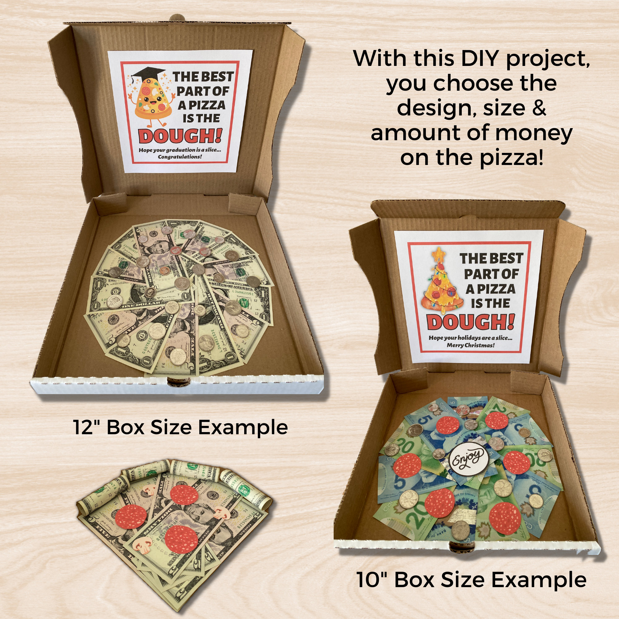 Printable Money Pizza Sign Bundle, Money Gift Ideas, Unique Money Gifts ...