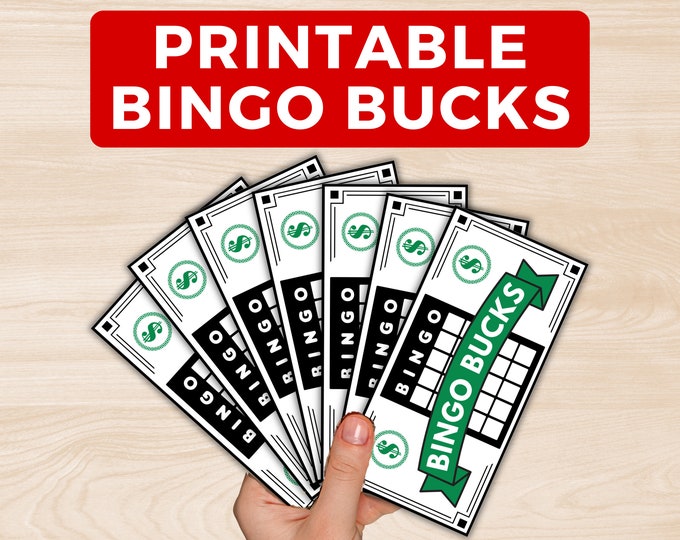 Printable Bingo Bucks, Bingo Winner Prize, Bingo Store Money, Bingo ...