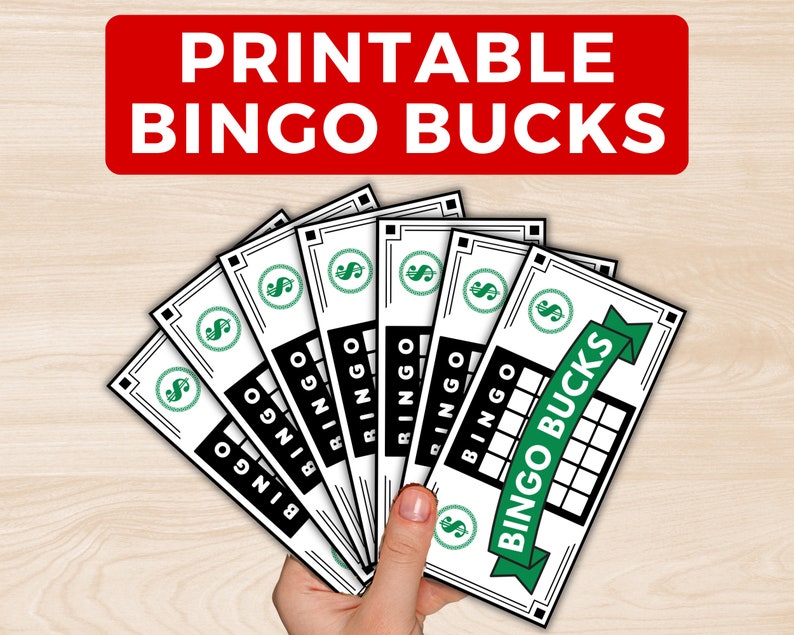 Printable Bingo Bucks, Bingo Winner Prize, Bingo Store Money, Bingo Auction, Bingo for Seniors ...