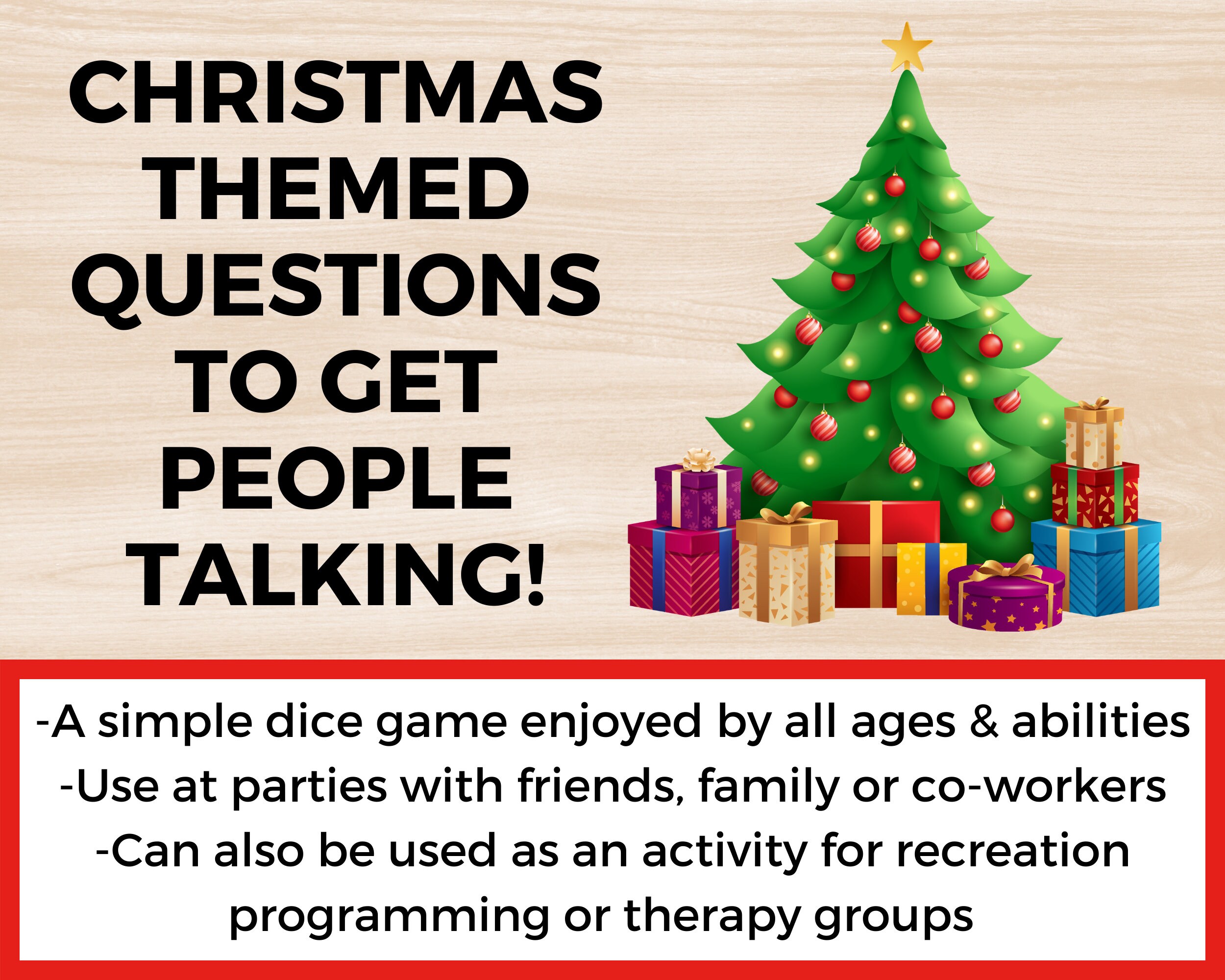 Christmas Table Talk Dice Game, Conversation Starter Game, Christmas ...