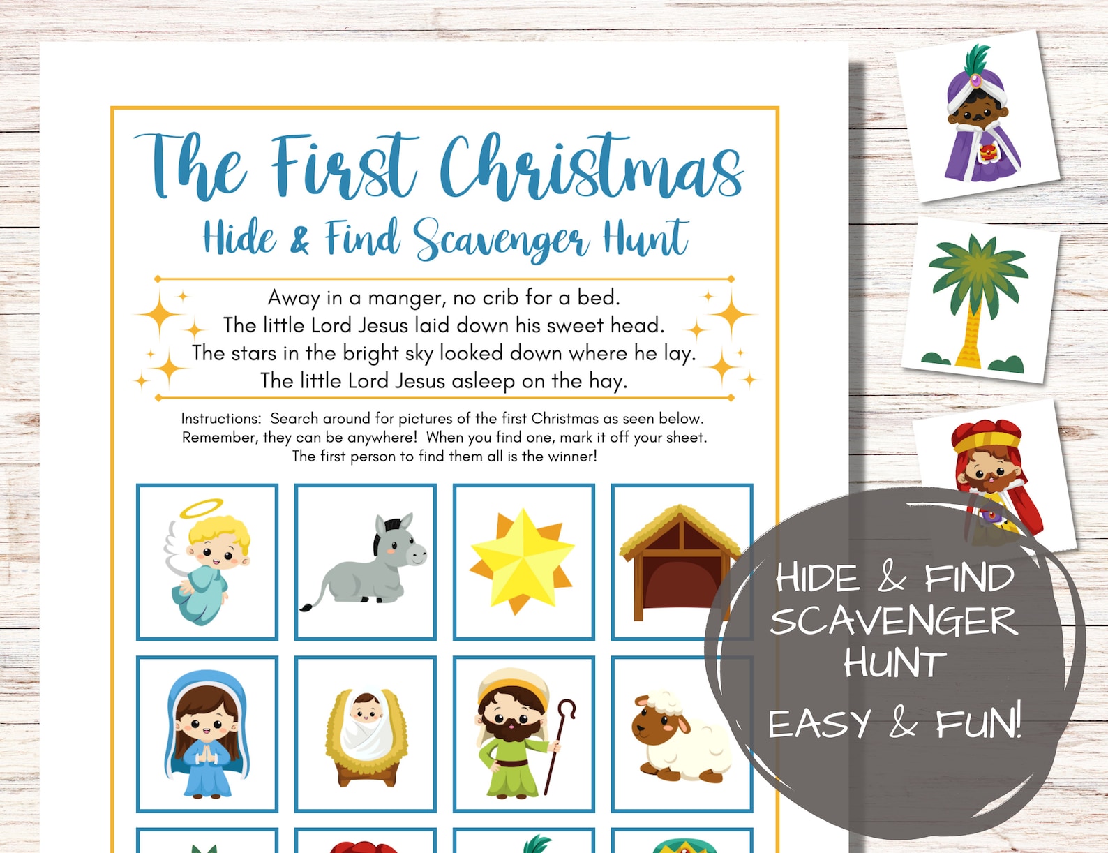 Christmas Nativity Scavenger Hunt Game the First Christmas - Etsy