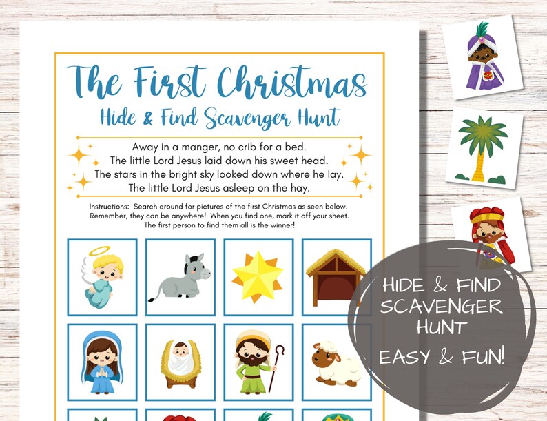 Christmas Nativity Scavenger Hunt Game the First Christmas - Etsy