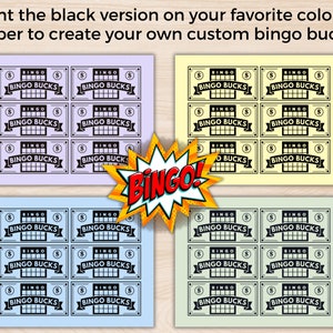 Printable Bingo Bucks, Bingo Winner Prize, Bingo Store Money, Bingo ...