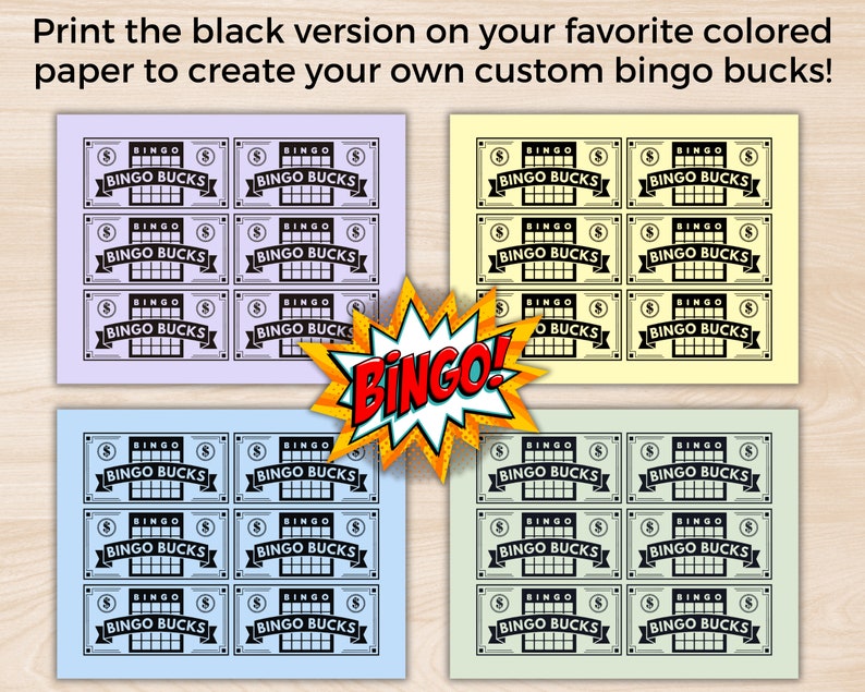 Printable Bingo Bucks, Bingo Winner Prize, Bingo Store Money, Bingo ...