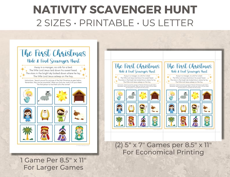 Christmas Nativity Scavenger Hunt Game the First Christmas - Etsy