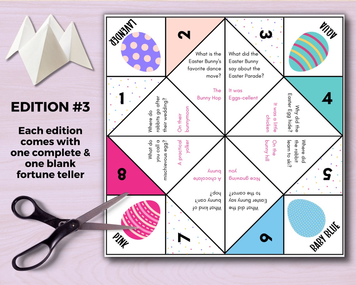 Easter Cootie Catcher Bundle, Easter Joke Tellers, Easter Fortune ...