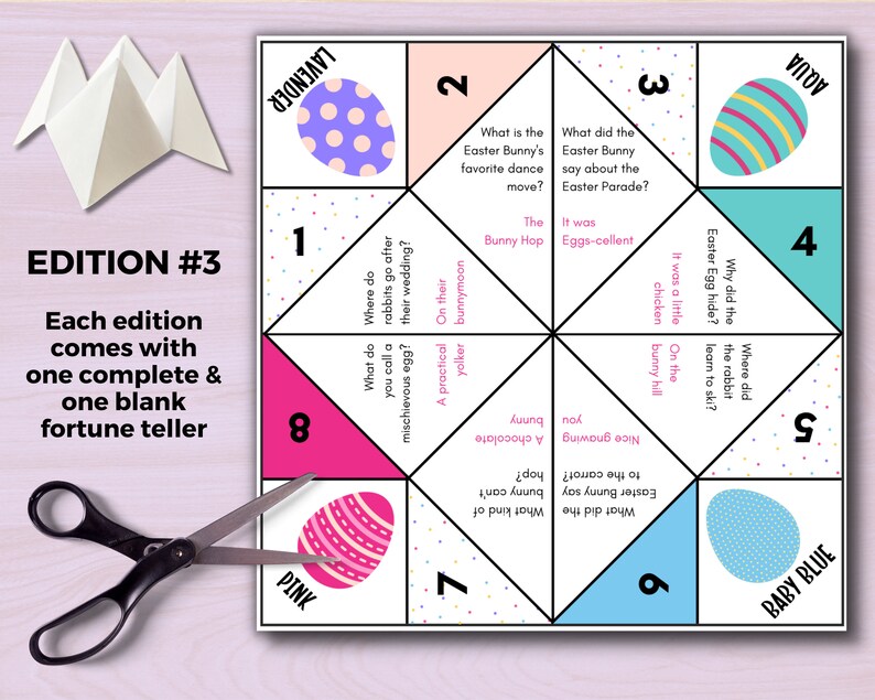 Easter Cootie Catcher Bundle, Easter Joke Tellers, Easter Fortune ...