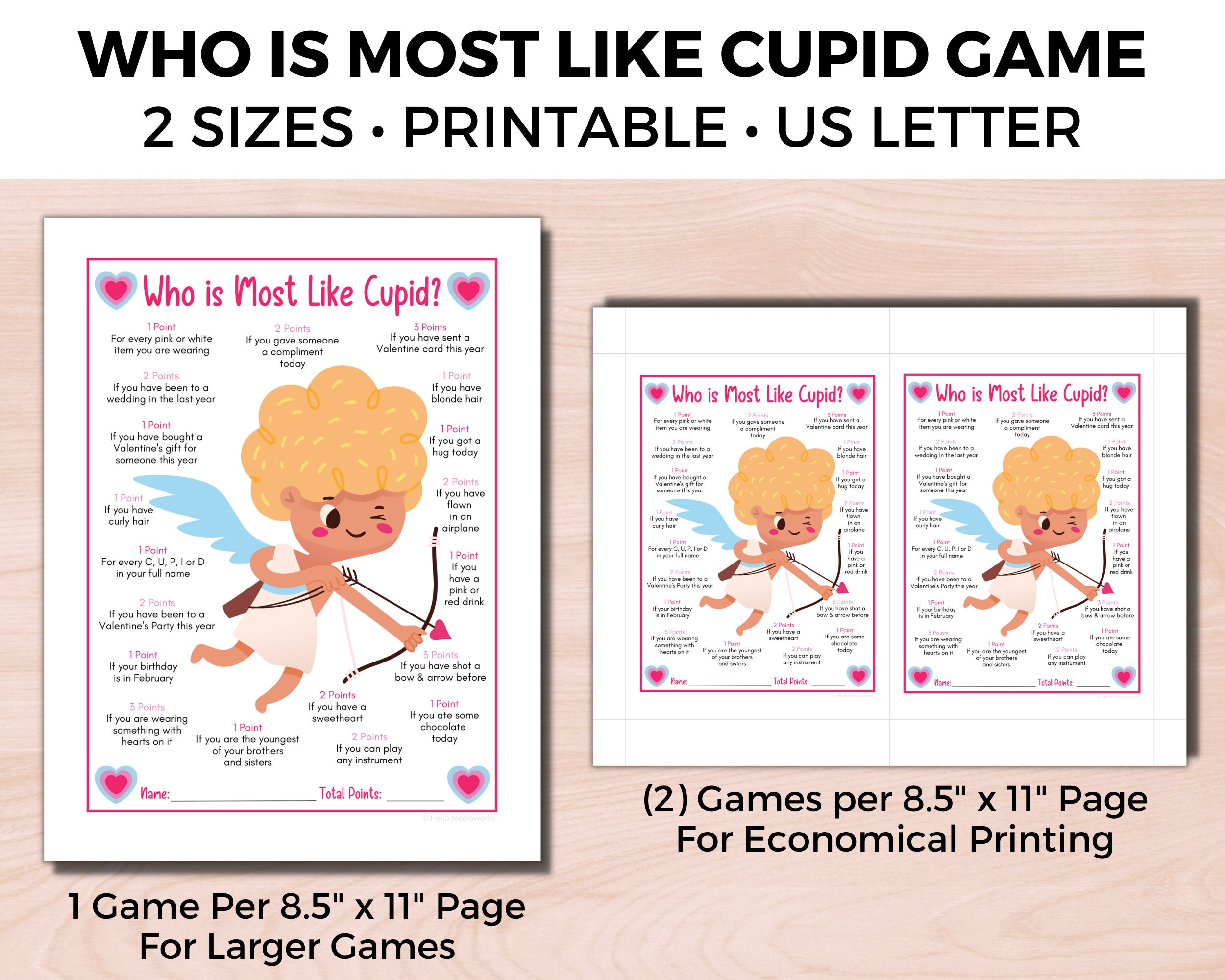 Who is Most Like Cupid Game, Valentine's Day Party Game, Galentine's ...