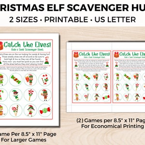 Christmas Elf Scavenger Hunt Game, Catch the Elves Hide and Seek ...