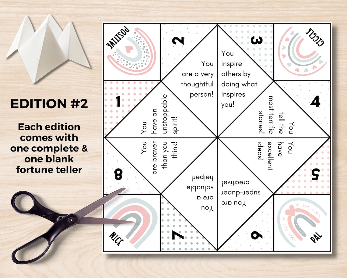 Kind Compliments Fortune Teller Bundle, Cootie Catchers, World Kindness ...