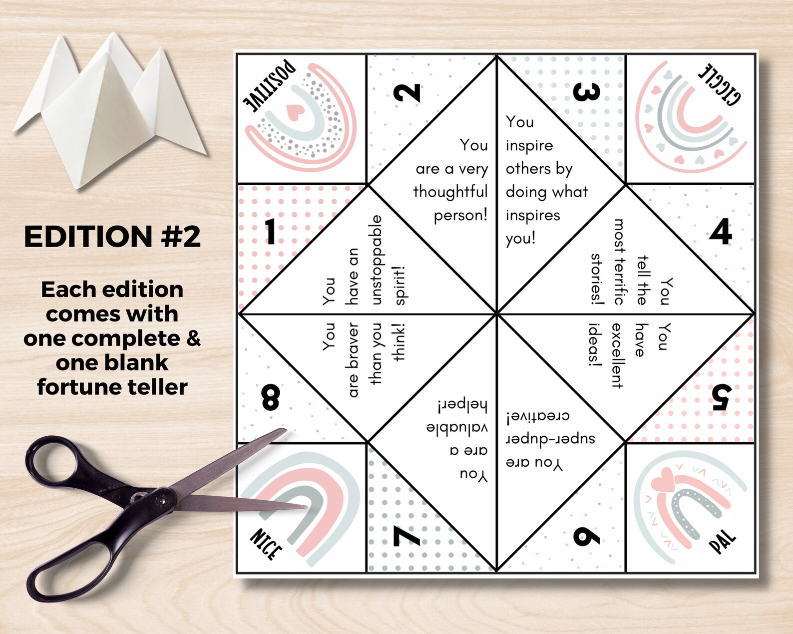 Kind Compliments Fortune Teller Bundle, Cootie Catchers, World Kindness ...