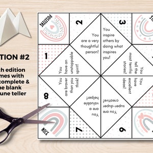 Kind Compliments Fortune Teller Bundle, Cootie Catchers, World Kindness ...