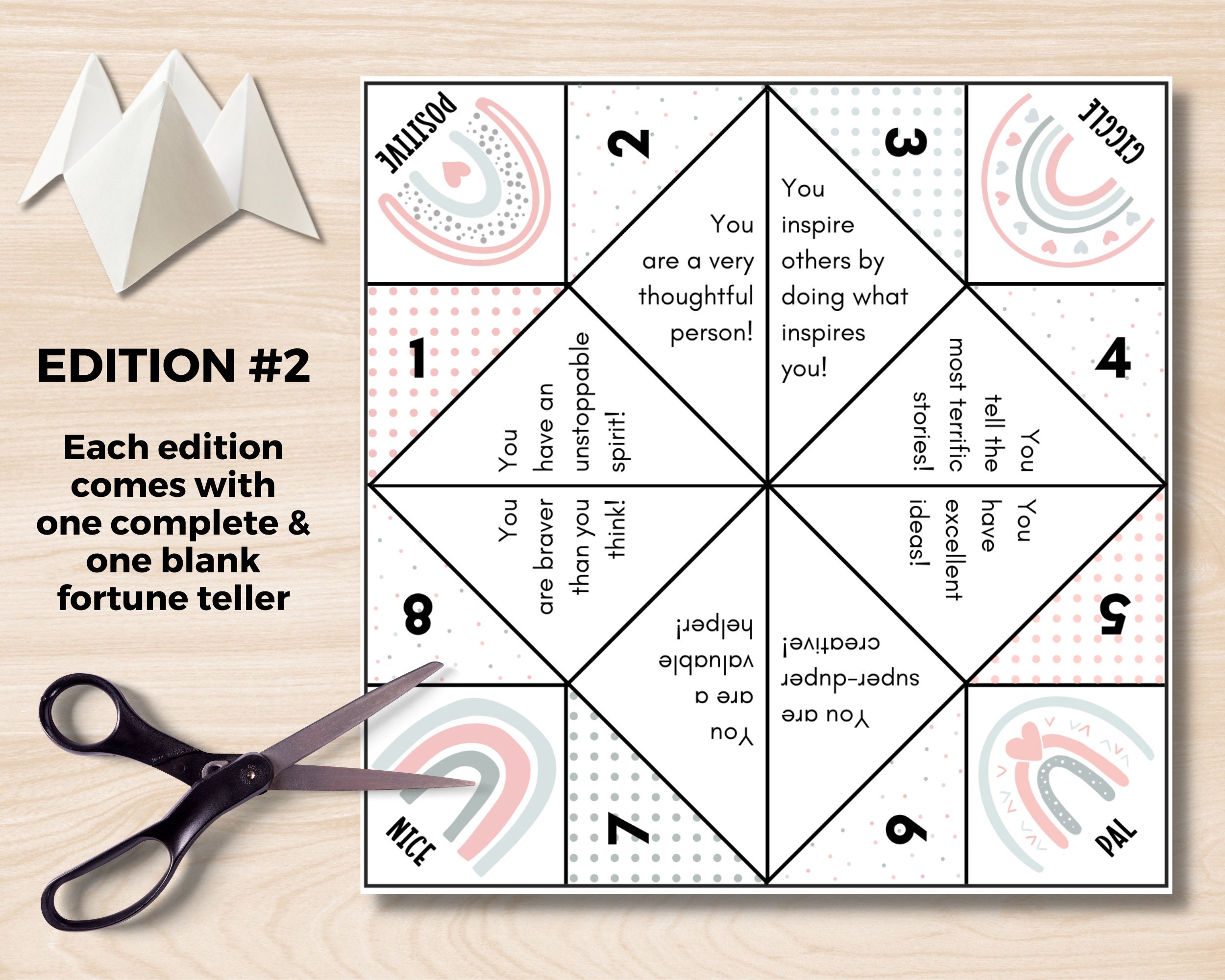 Kind Compliments Fortune Teller Bundle, Cootie Catchers, World Kindness ...