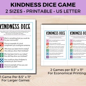 Kindness Dice Game, World Kindness Day, Pink Shirt Day Game, Random ...