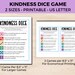 Kindness Dice Game, World Kindness Day, Pink Shirt Day Game, Random ...