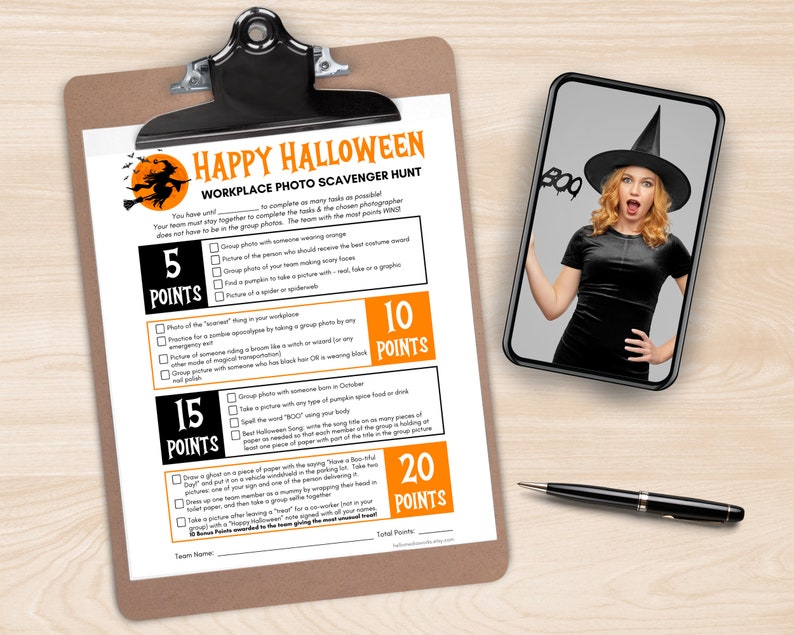 Halloween Workplace Photo Scavenger Hunt, Halloween Team Building ...