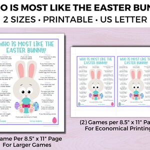 Who is Most Like the Easter Bunny Game, Easter Egg Hunt Party Game ...